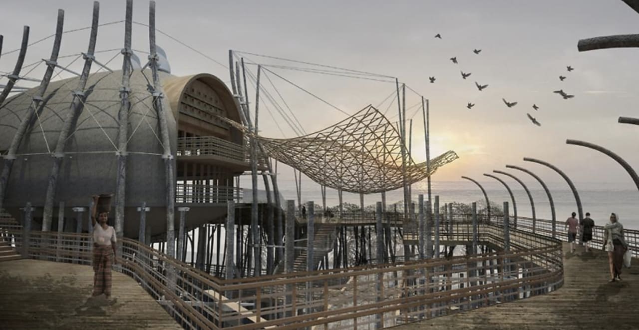 Making Tsunami-Proof Buildings By Growing Them From The Ocean