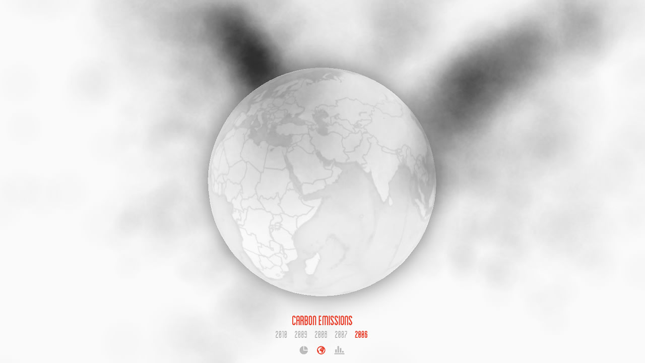 A 3-D Visualization Of The World’s Carbon Emissions As Plumes Of Smoke