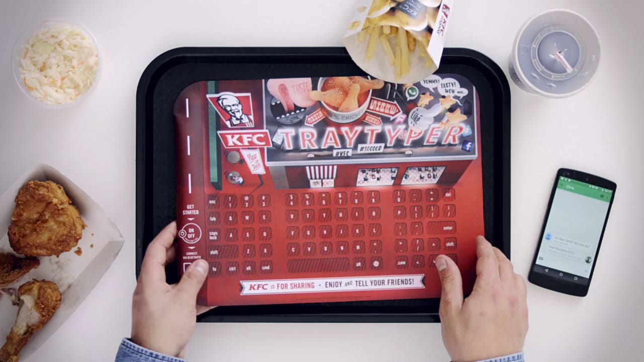 Sticky fingers? KFC Turns Its Tray Liners Into Keyboards For Smartphon Sticky fingers? KFC Turns Its Tray Liners Into Keyboards For Smartphon