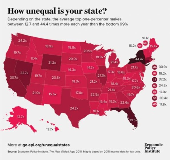 This map shows how bad income inequality is in your state