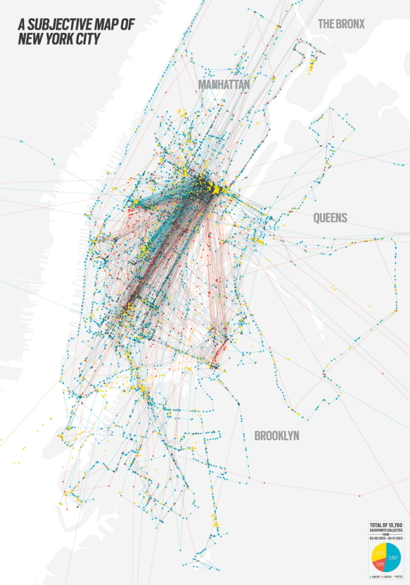 A Map Of New York, Drawn Through The Bike Trails Of Lovers