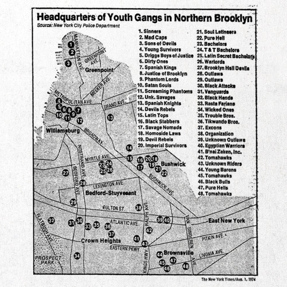 Gangs Of 1970s New York Mapped Gangs Of 1970s New York Mapped