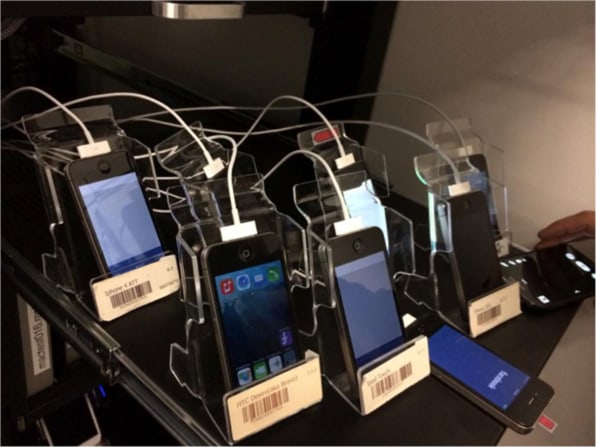 Facebook’s software testing lab has more than 2,000 mobile devices