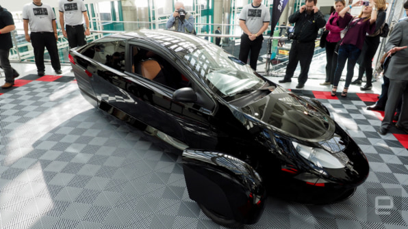 Elio shows off its new and improved three-wheeled prototype