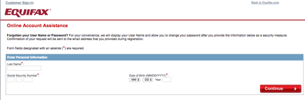 Forgot your Equifax password? You’ll need to reveal your whole social