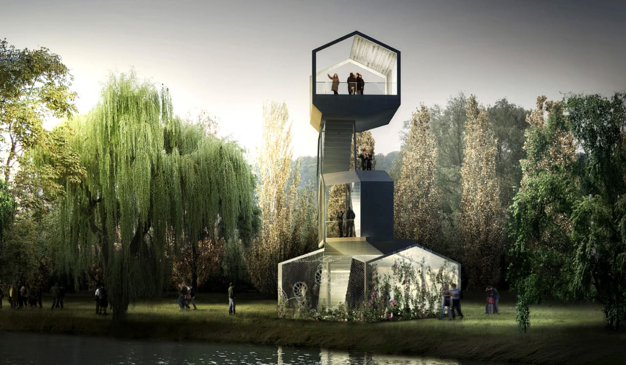 A Très-Modern Park Nods To The Silly Gardens Of Rich People