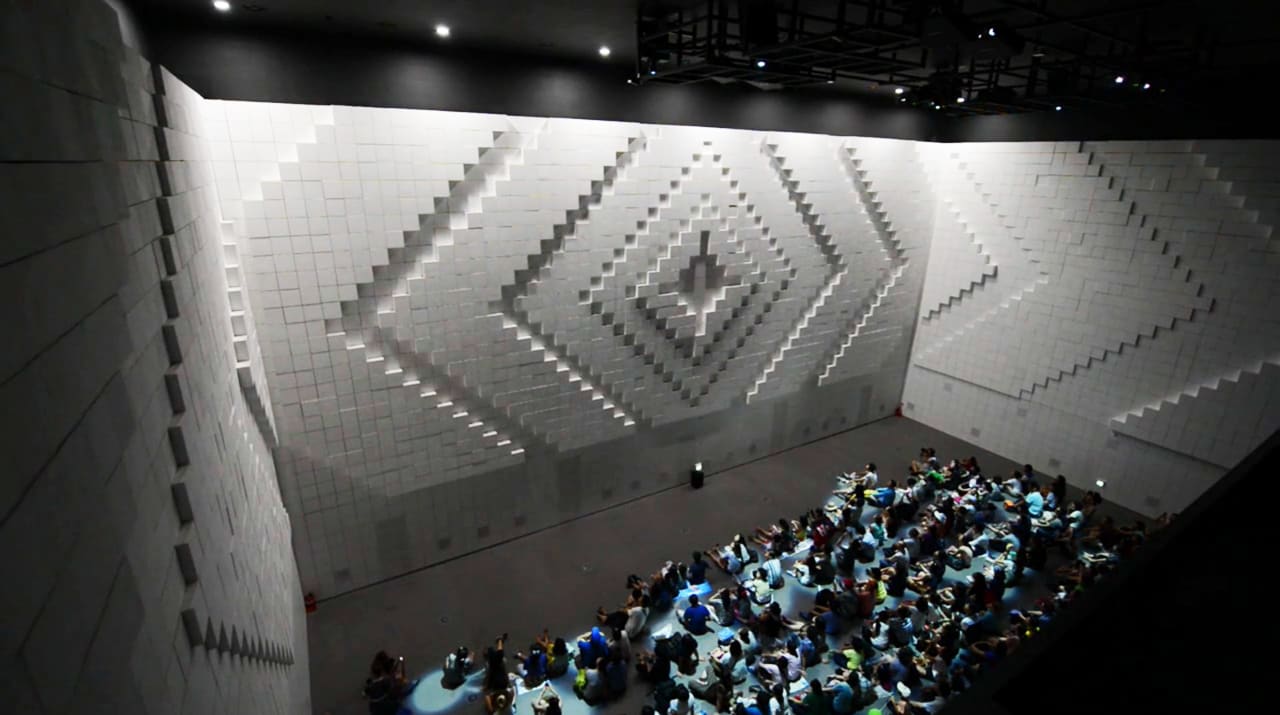 A Movie Theater’s Walls, Broken Into Thousands Of Pulsating Pixels