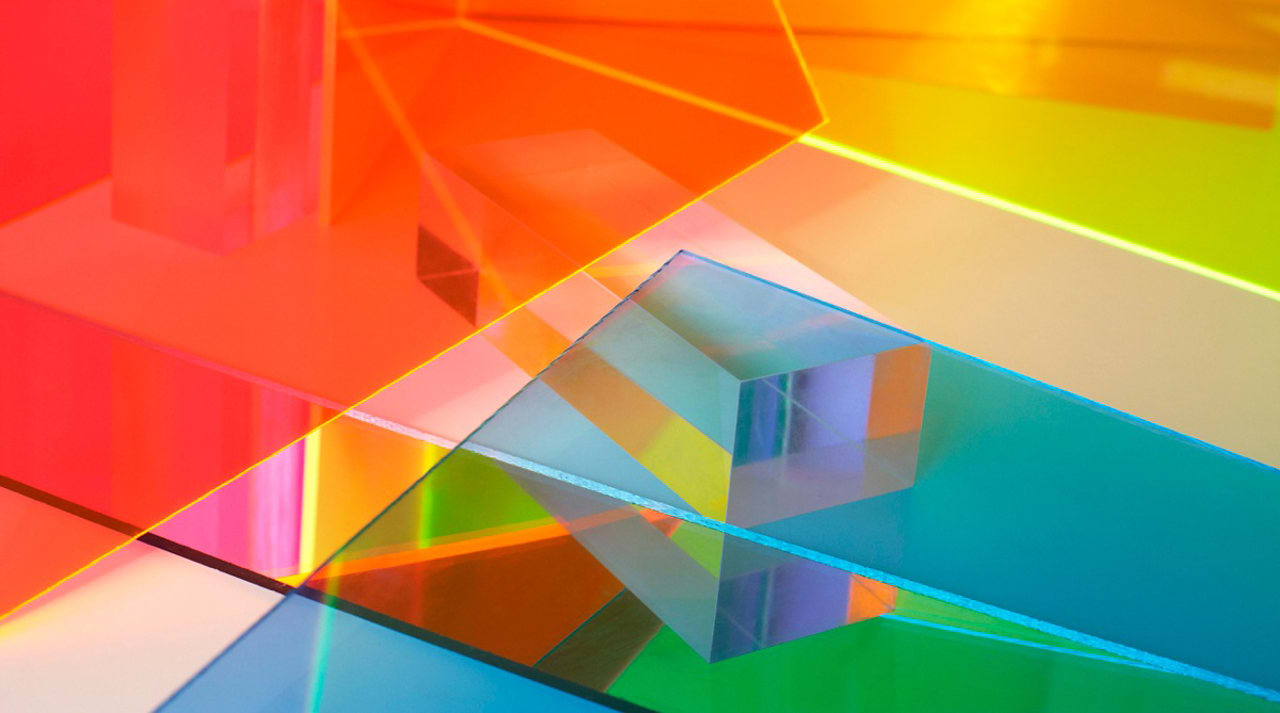 Floating Neon Color Fields, Made From Plastic
