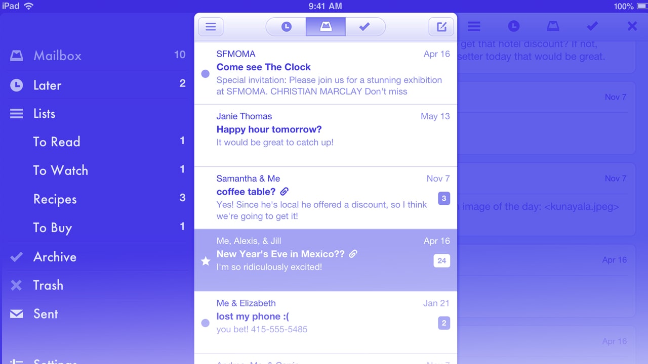 Mailbox, The Innovative, Inbox-Taming Email App, Comes To The iPad