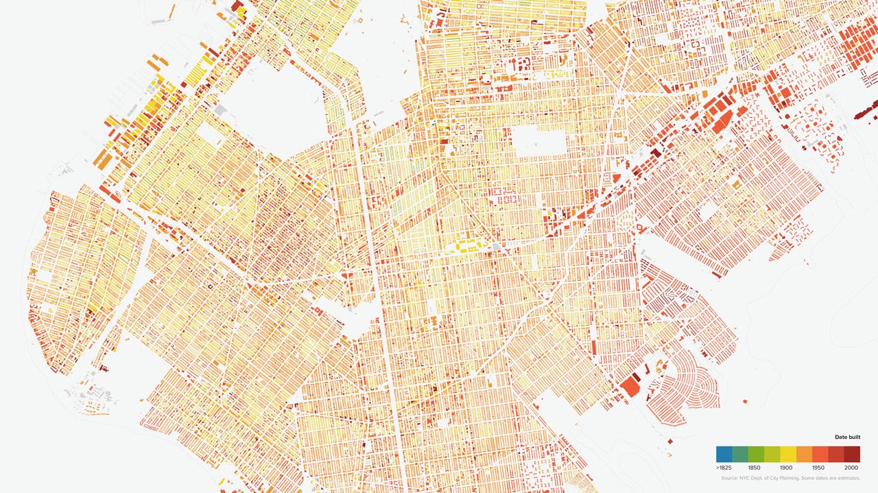 Every Building In Brooklyn, Mapped Out By Age