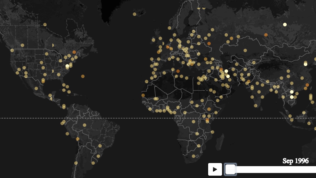 A Biased Map Of Every Global Protest In The Last 40+ Years