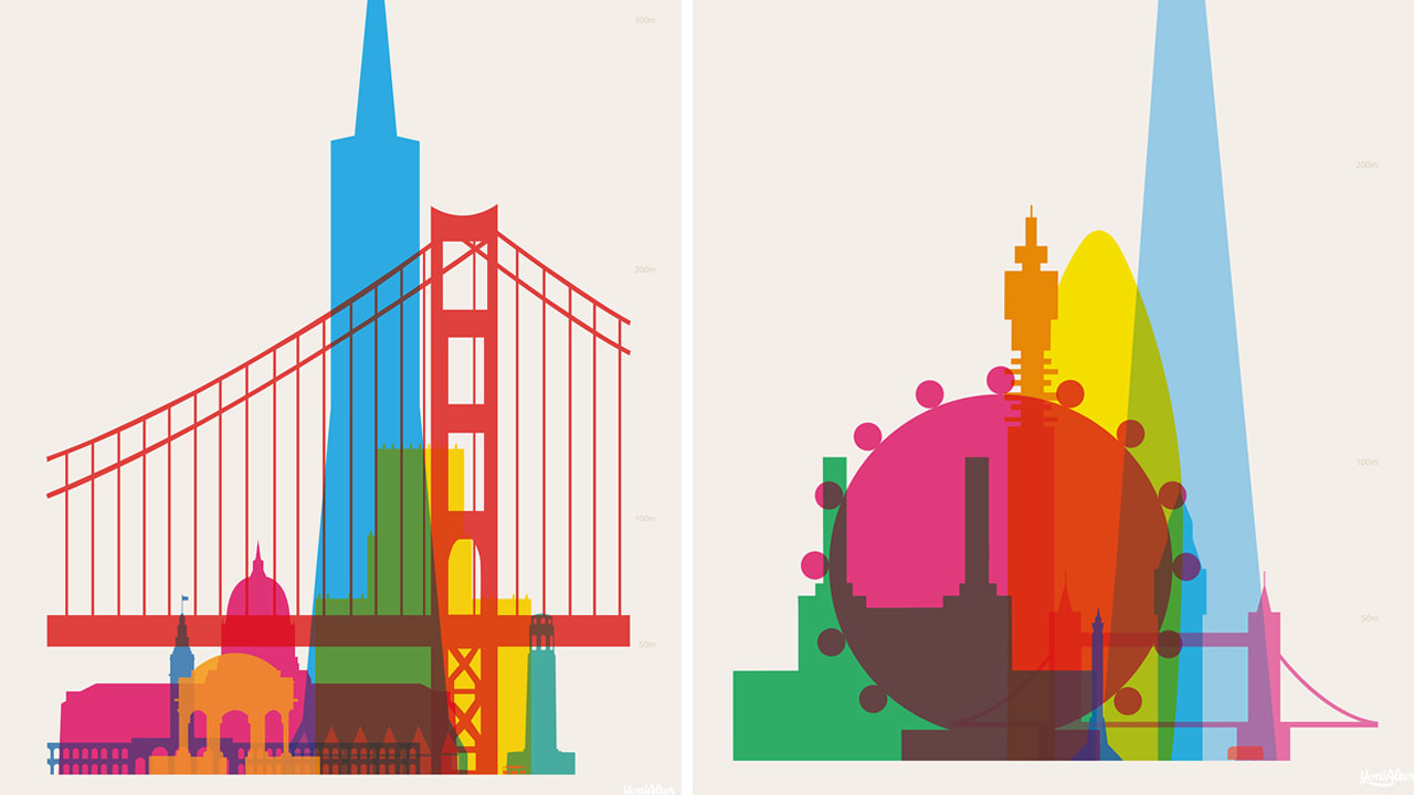 Awesome Neon Maps Of City Landmarks