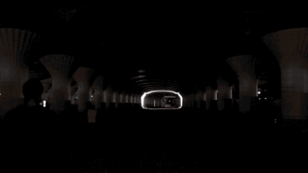 Eerie Lights Mimic A Train Rushing Through This Deserted Station