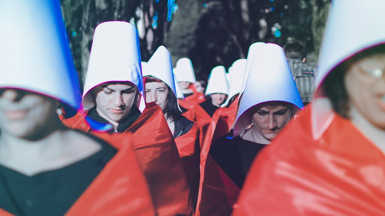 Women in “Handmaid’s Tale” costumes protest Brett Kavanaugh's confirma