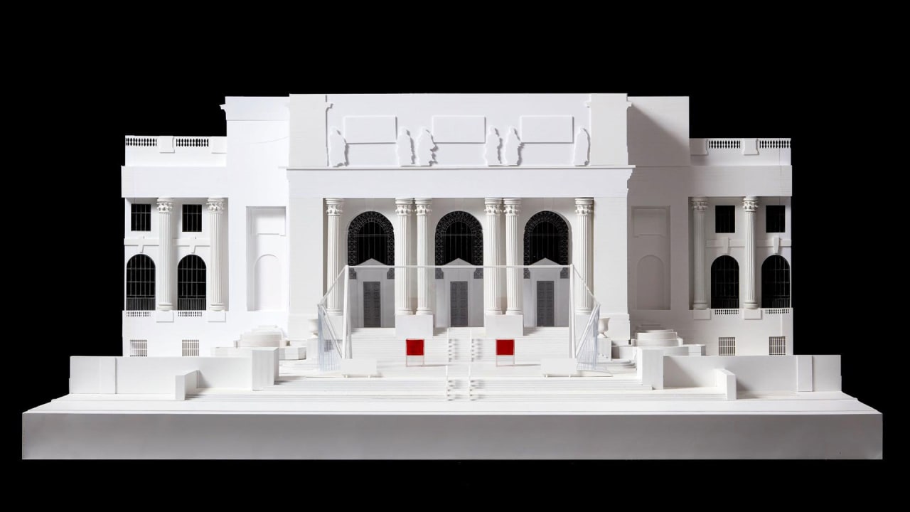 This sculpture of blood cubes is a message about refugees