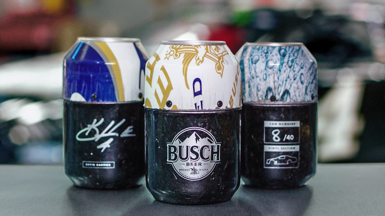 This Nascar car was turned into beer cans