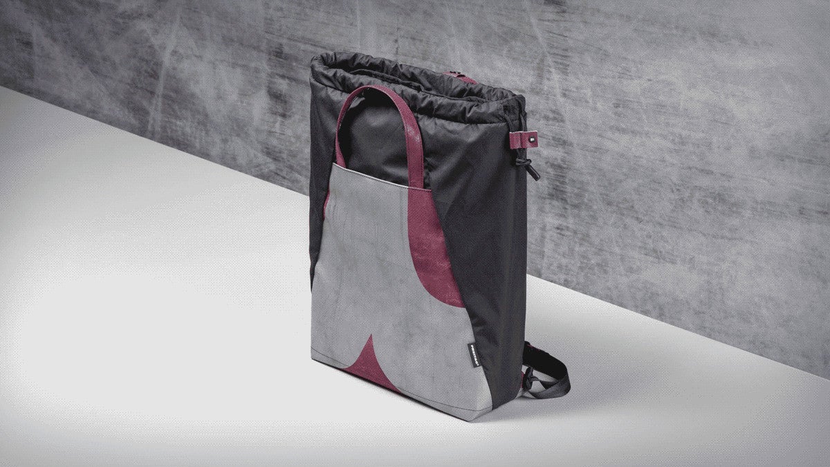 Freitag's new bags mix recycled truck tarps and recycled PET bottles