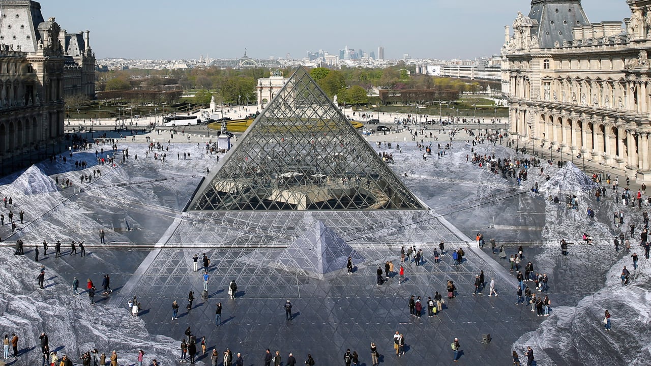 A grand optical illusion teases secrets under the Louvre