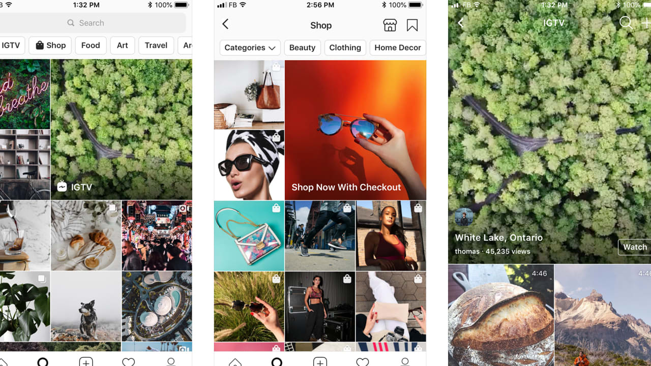 Instagram revamps Explore Page to promote IGTV and shopping