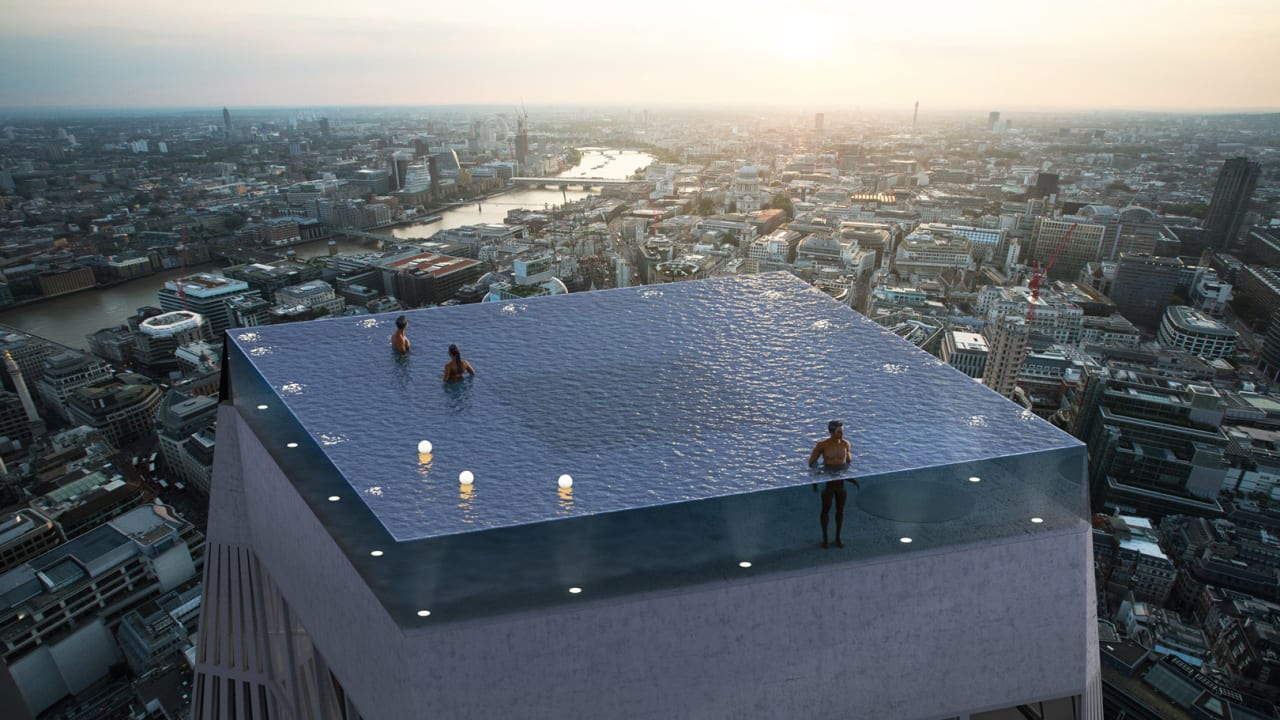 Infinity London is a 360-degree infinity pool on a skyscraper