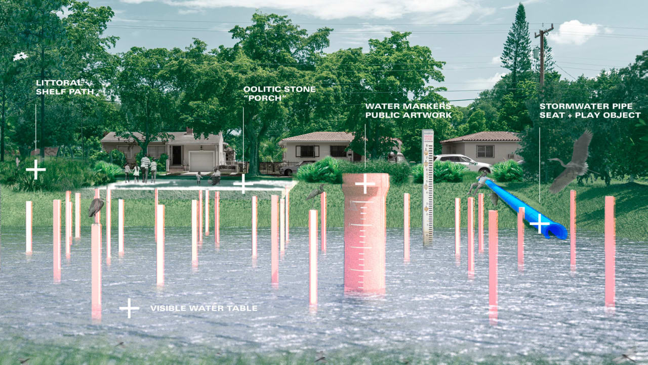 This park is designed to protect its neighborhood from flooding