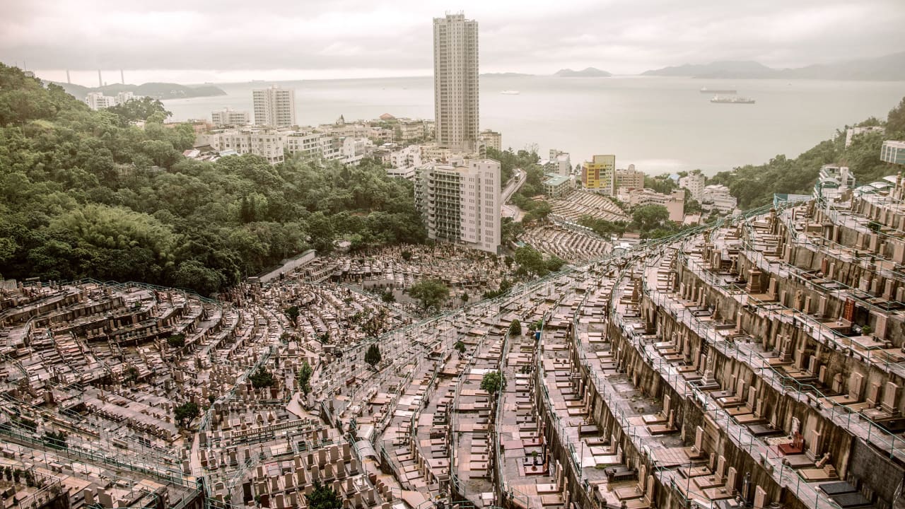 Images of Hong Kong's high-rise vertical cemeteries