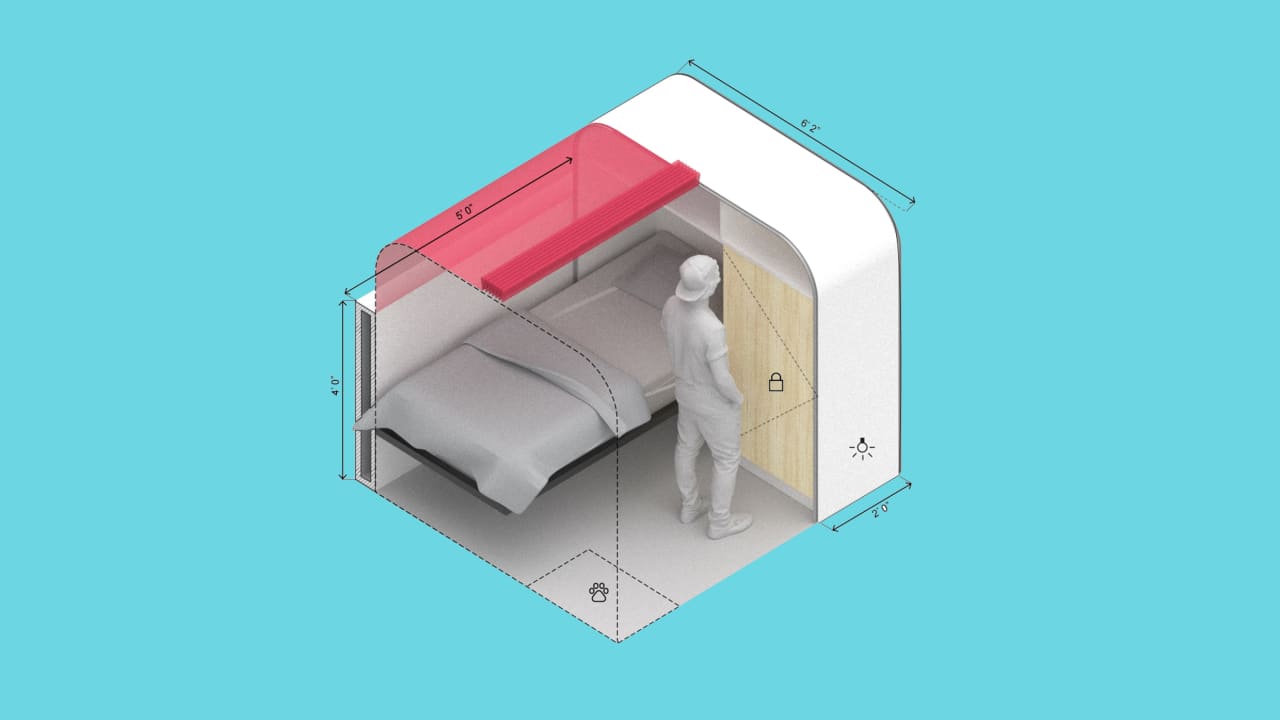 These modular units bring privacy to homeless shelters