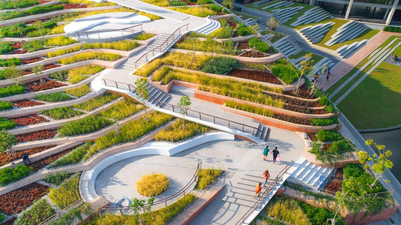 This massive new rooftop farm helps keep Bangkok from flooding