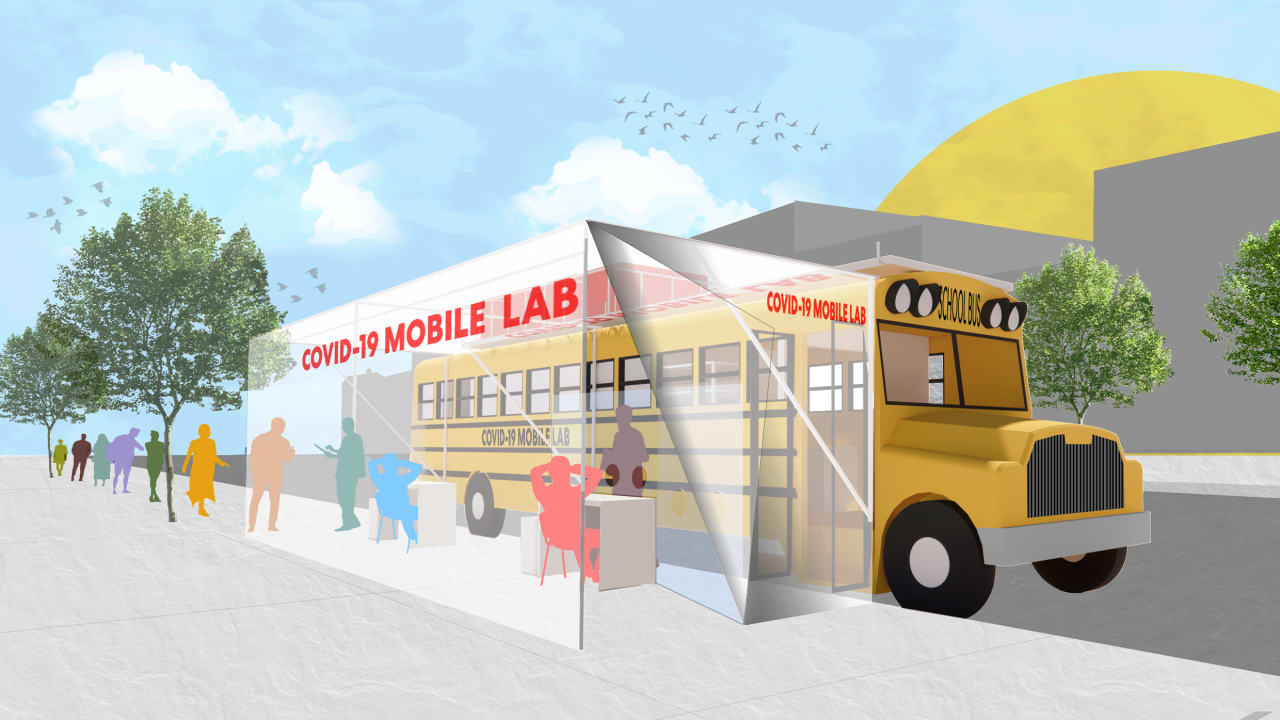 This kit turns school buses into low-cost mobile COVID test labs