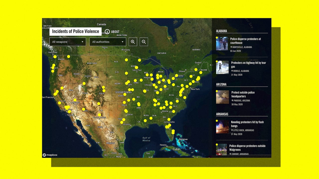 Amnesty International's interactive map shows police violence at prote
