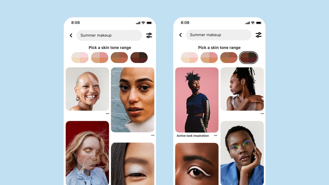 Pinterest ramps up skin tone matching for diverse colors