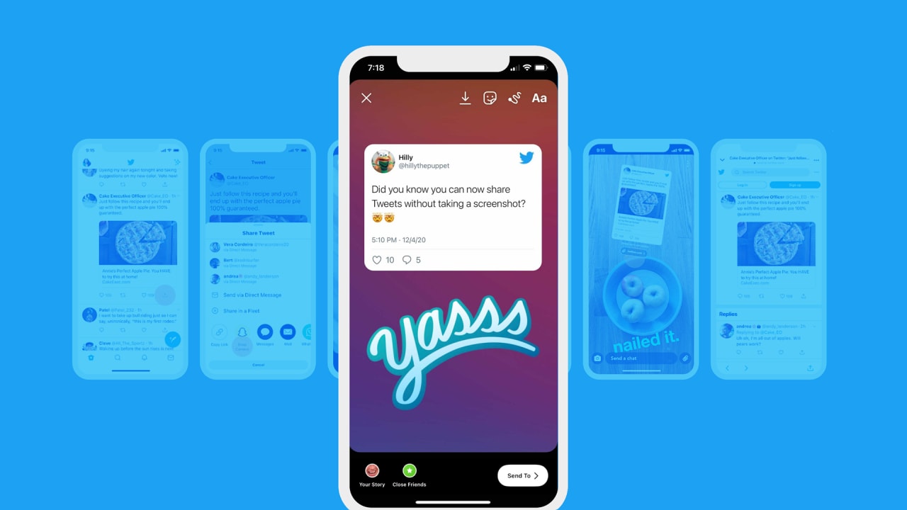 Twitter lets you put tweets in Snapchat, Instagram stories