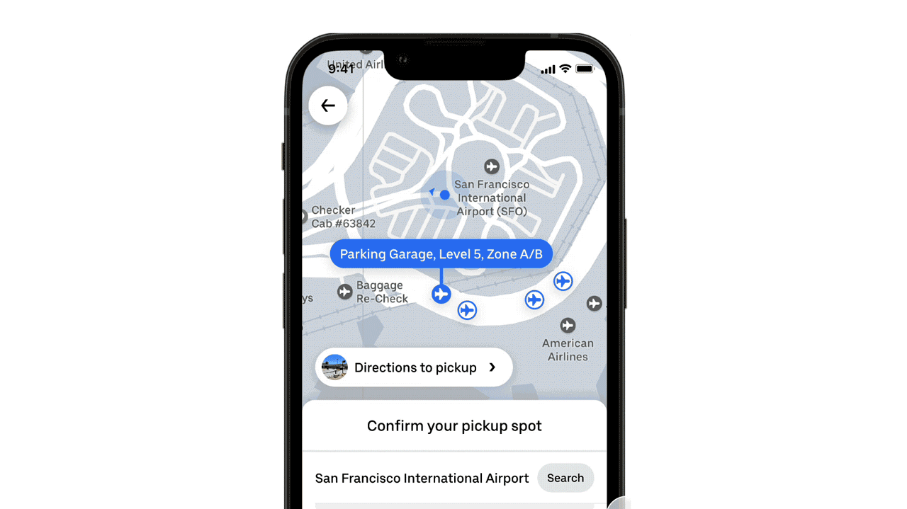 Uber will start showing walking directions and ETAs at some airports