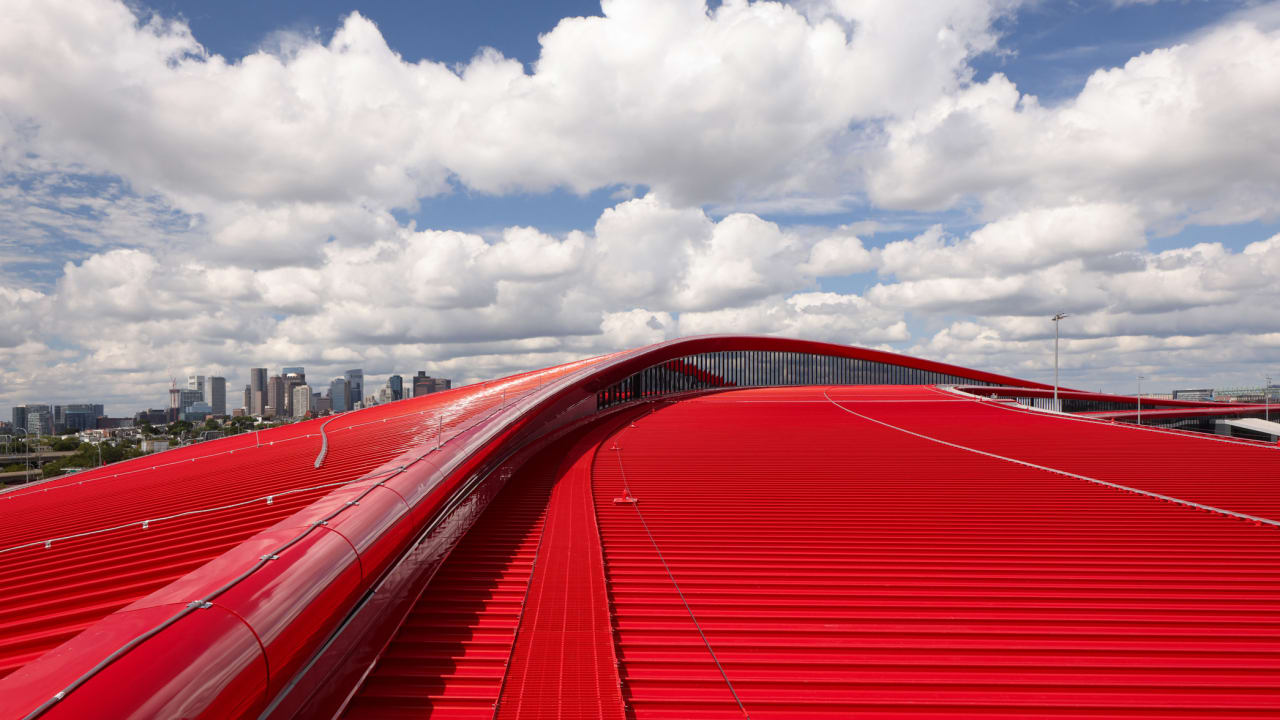 Boston Logan's new terminal looks like a hot red race car