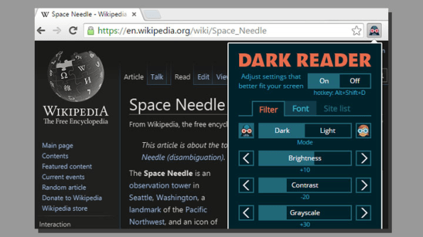 Dark Reader lets you change websites into dark or night more