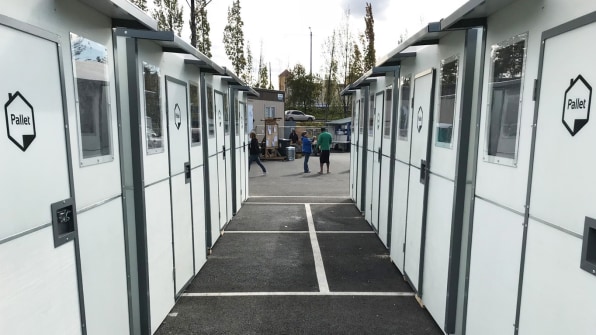 Pallet shelters let cities offer quick housing to the homeless