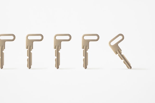 Nendo's L-shape key uses the principle of leverage to make it more acc
