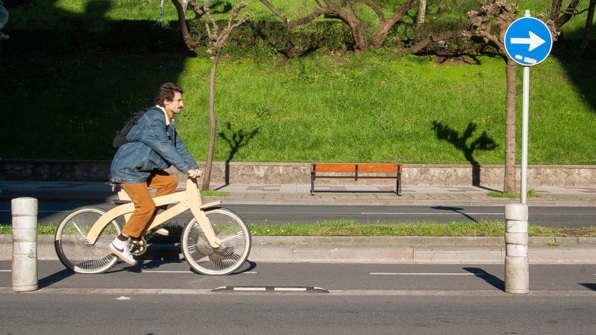You can download, print, and ride on this sleek wooden bike