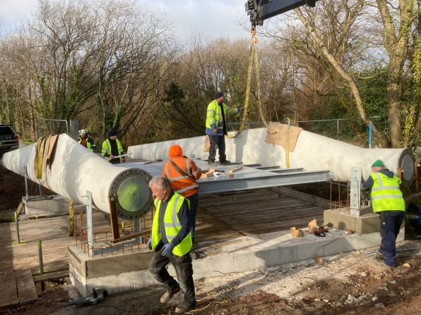 In Ireland, old wind-turbine blades are being used to build bridges