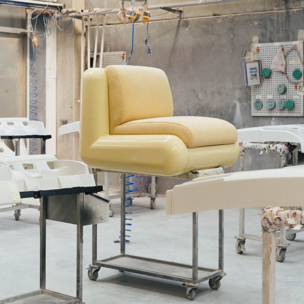 This mod armchair shares design DNA with London's iconic red buses