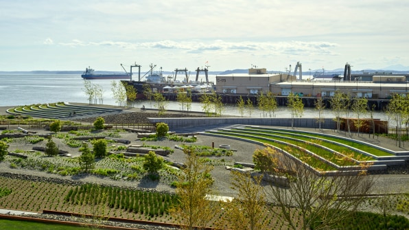 Expedia's new corporate headquarters includes a public beach and a cri