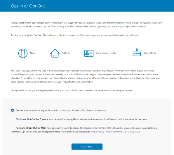 Stop junk mail, catalogs, and credit card offers