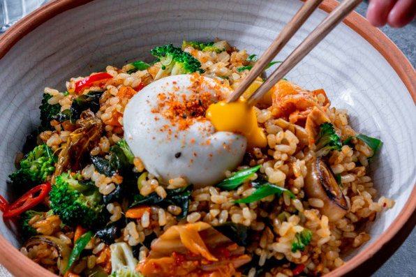 This poached egg has a perfectly runny yolk—and it's vegan