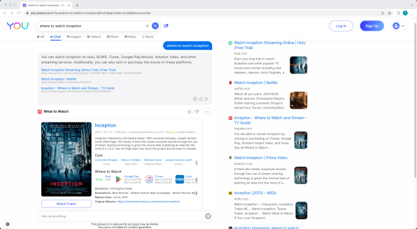 You.com’s YouChat generative AI chatbot is melded with search apps